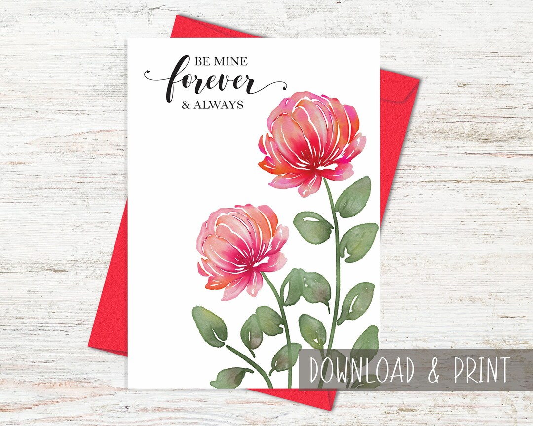 Printable Valentines Day Card for Instant Download, Printable ...