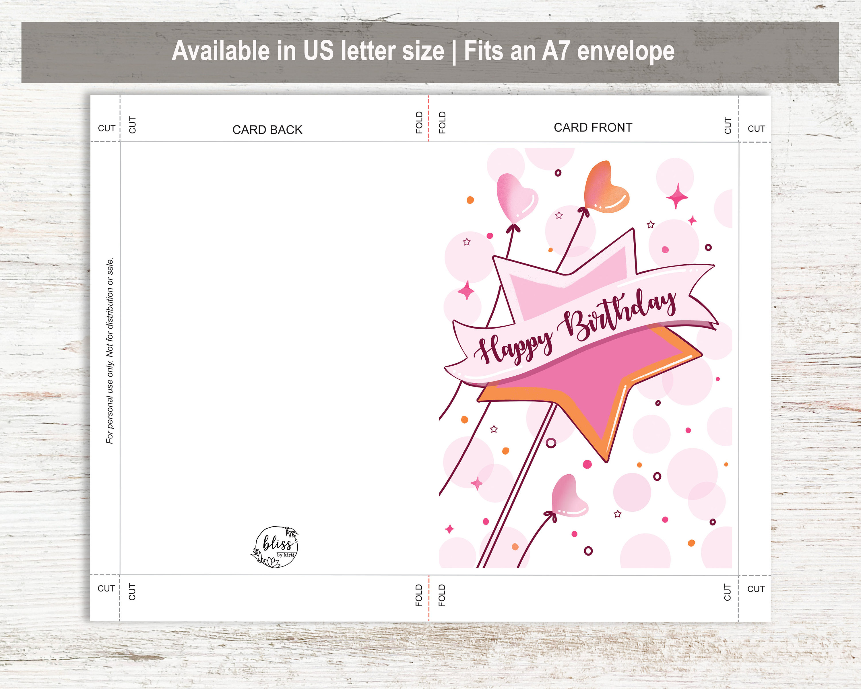 Printable Birthday Card Instant Download, Happy Birthday Card Printable ...