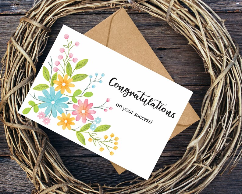 Congratulations Card Printable, Congrats Printable Card, Promotion Card ...