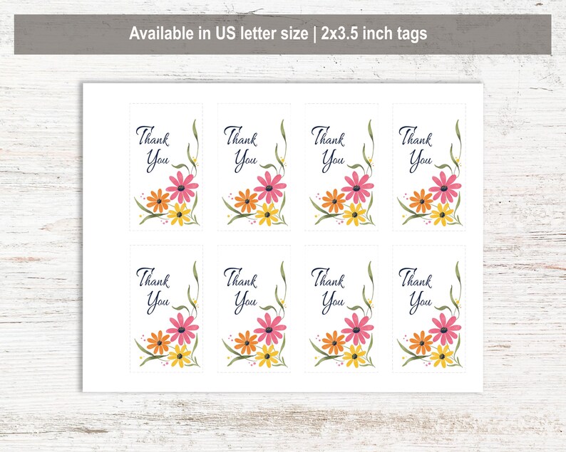 Floral Thank You Gift Tags Printable, Teacher Appreciation Gift Tags ...