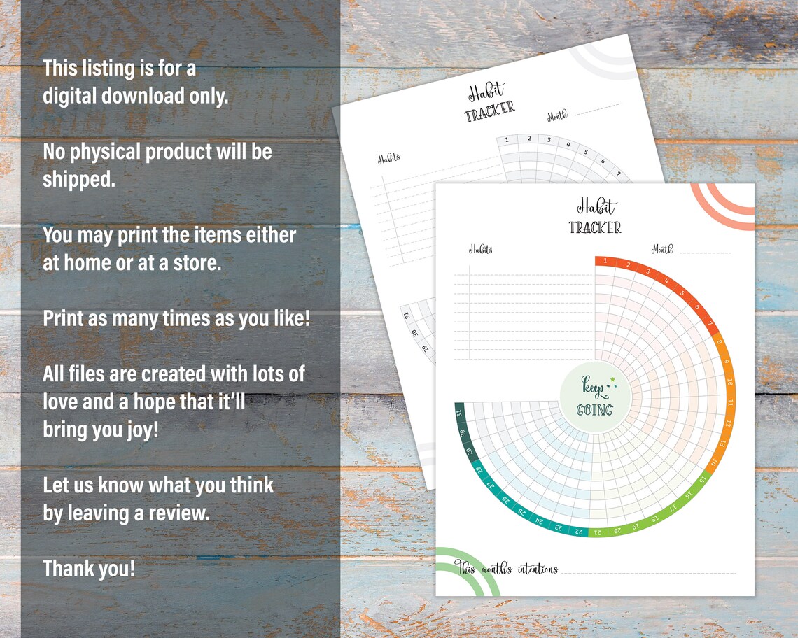 Habit Tracker Printable, Daily Routine Tracker, Monthly Habit Tracker ...