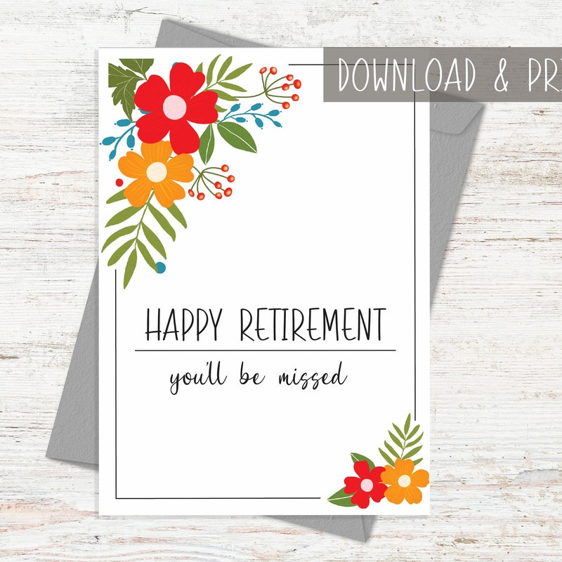 Retirement Card Printable - Etsy