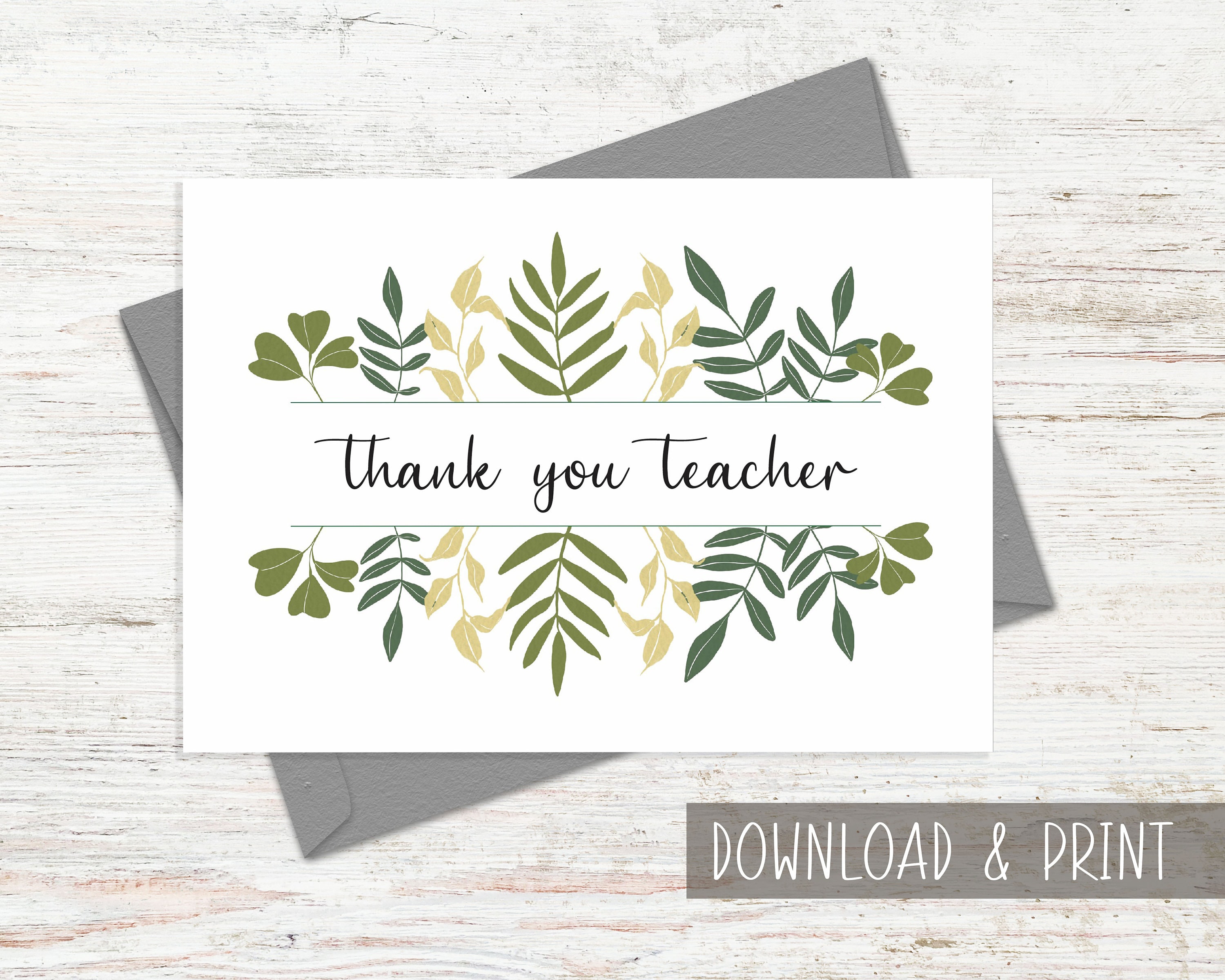 Printable Thank You Card For Teacher