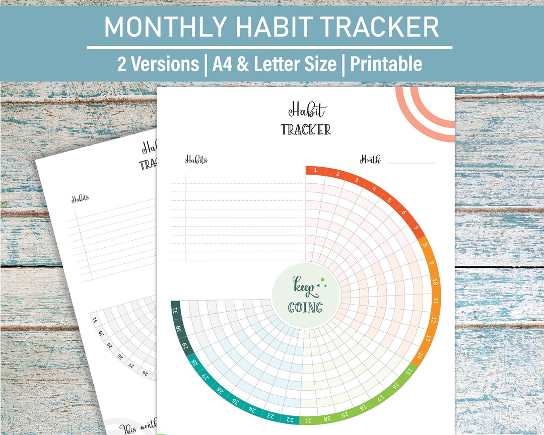 Habit Tracker Printable, Daily Routine Tracker, Monthly Habit Tracker ...
