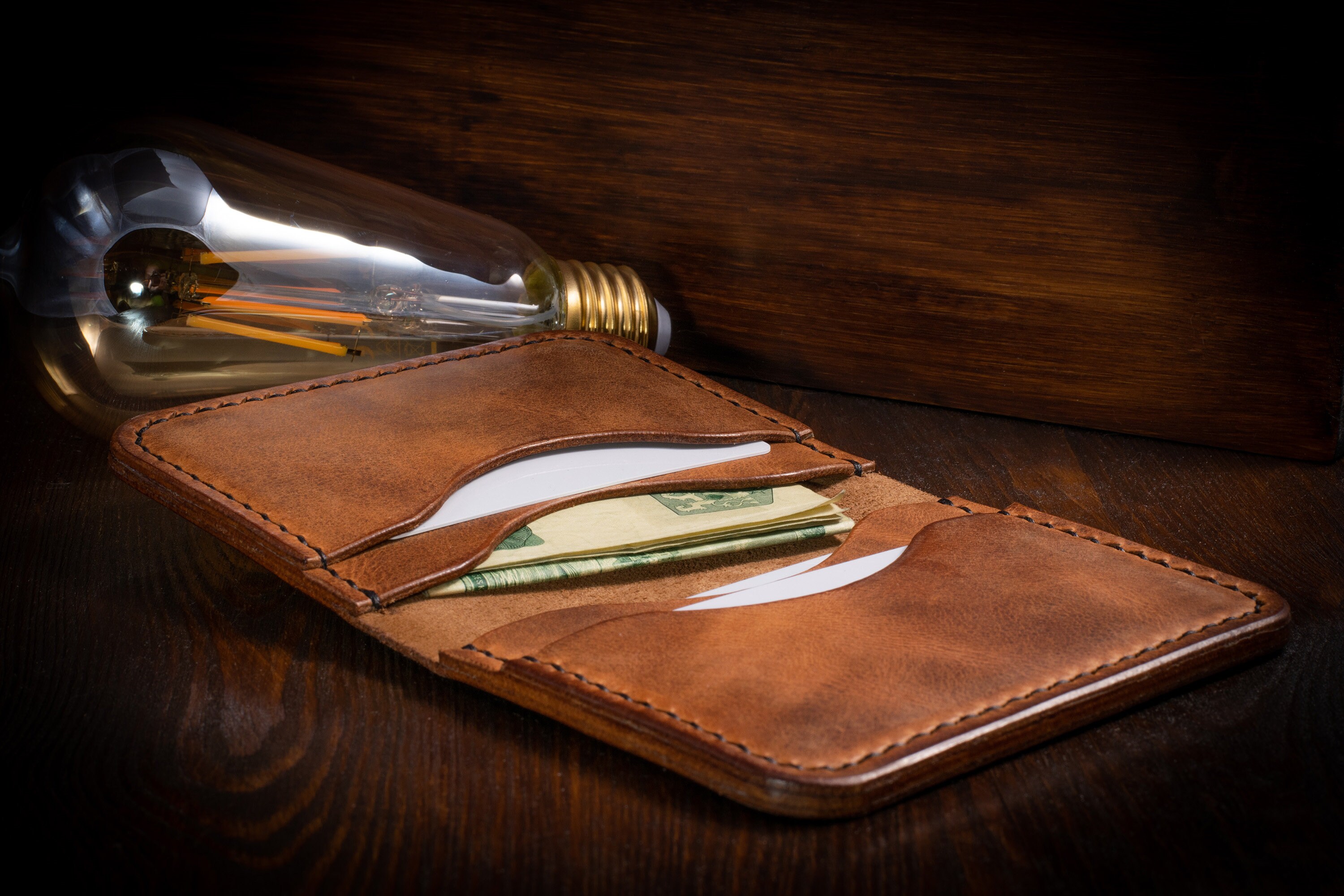 Handmade Leather Wallet Card Case No. 1 - Etsy