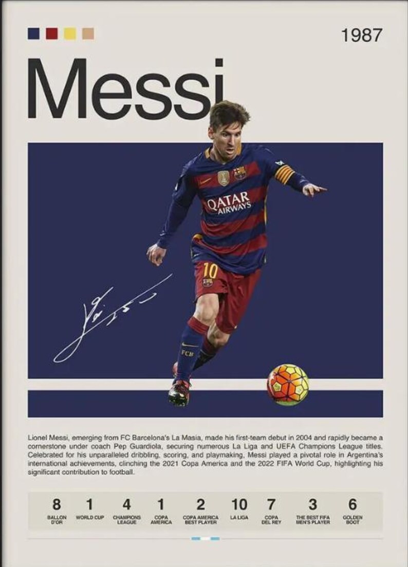 Lionel Messi Poster, Barcelona Soccer Print Poster - Etsy