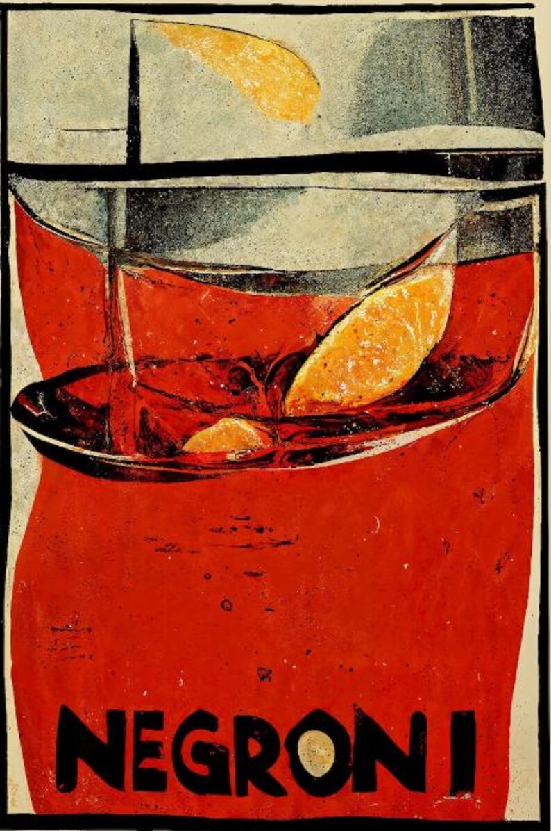 Mid-century Modern Negroni Poster Home Decor - Etsy