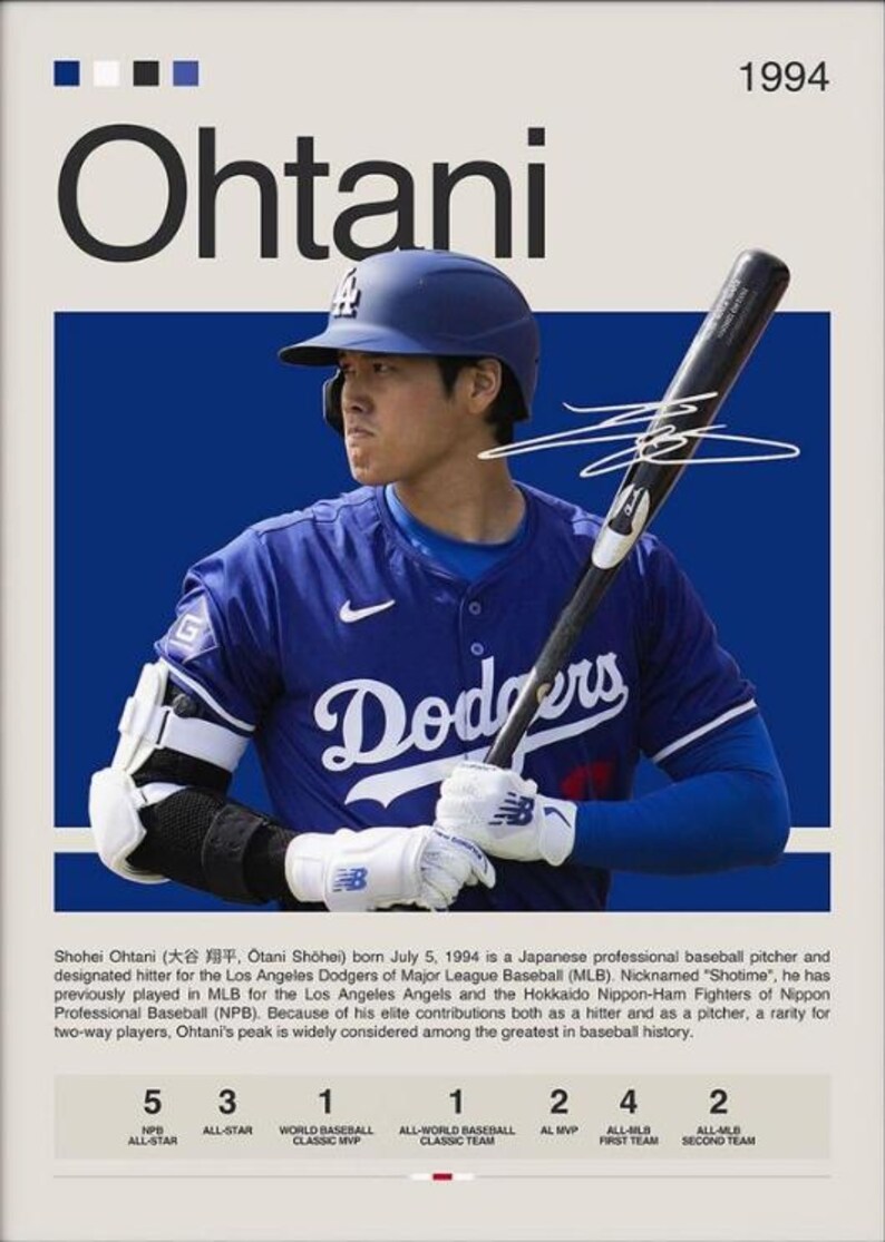 Shohei Ohtani Poster, Los Angeles Dodgers, Baseball Prints Poster - Etsy