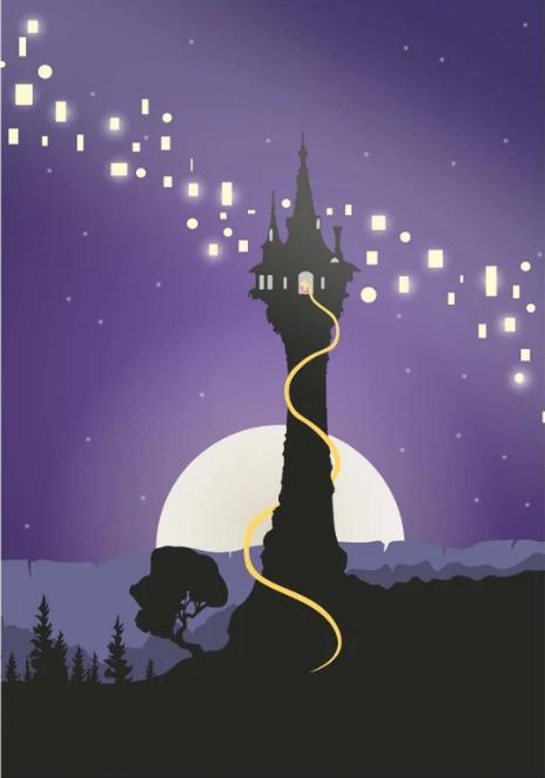 Tangled Print, Rapunzel Wall Art Poster - Etsy