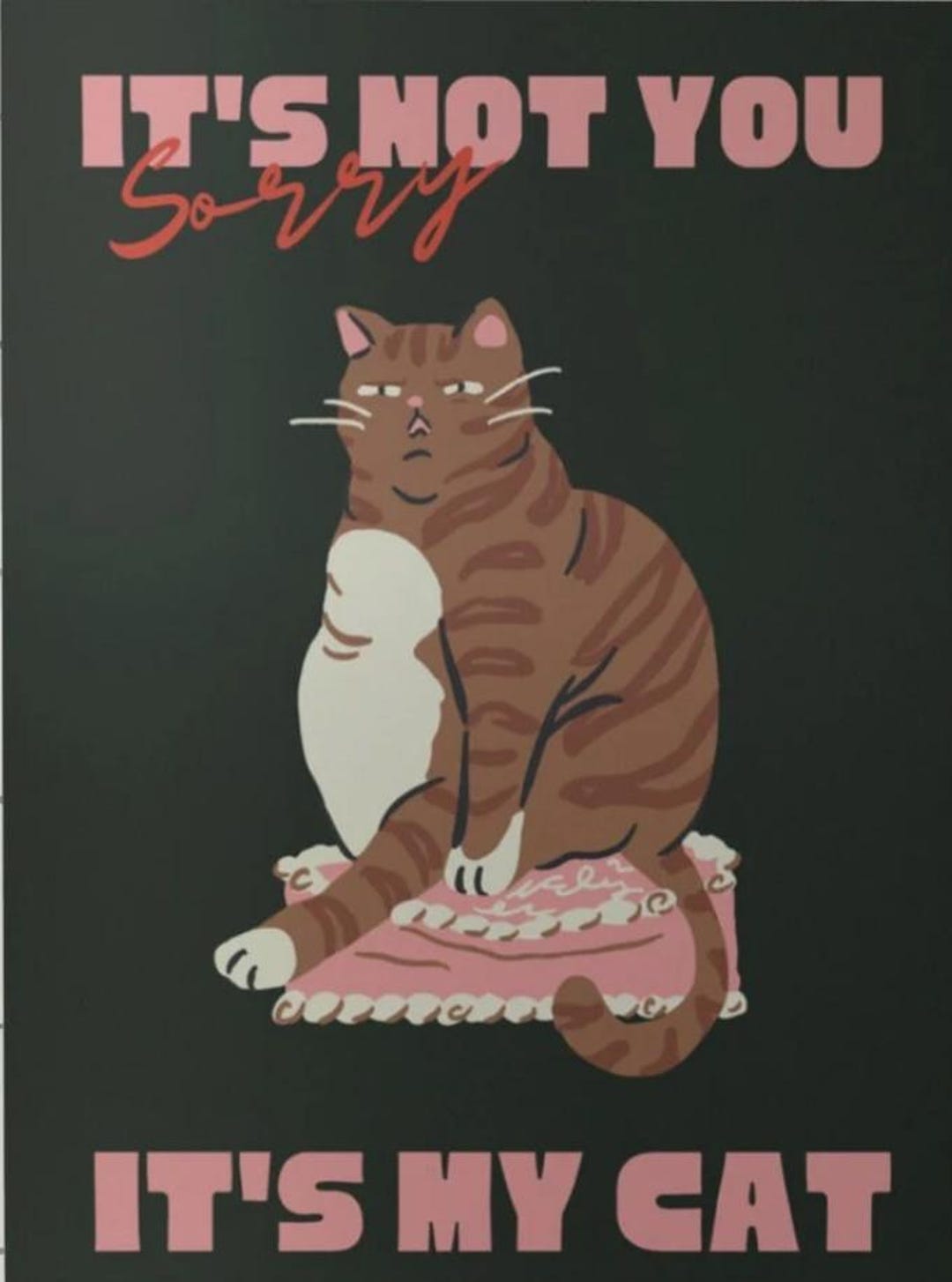 It's Not You, It's My Cat Wall Print, Cat Lover Gift, Ginger Cat Wall ...