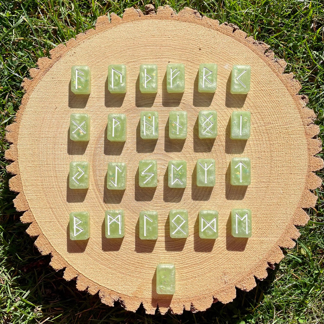 Pistachio Flake Runes Set 25 Resin Runes - Etsy