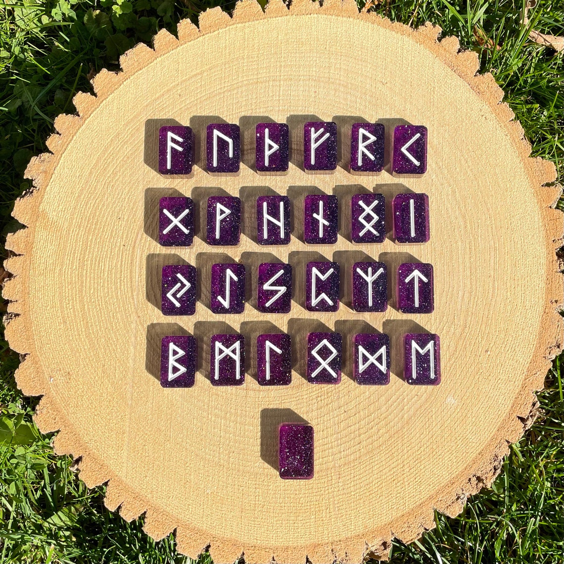 Glittery Purple Runes Set 25 Resin Runes - Etsy