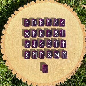 Glittery Purple Runes Set 25 Resin Runes - Etsy