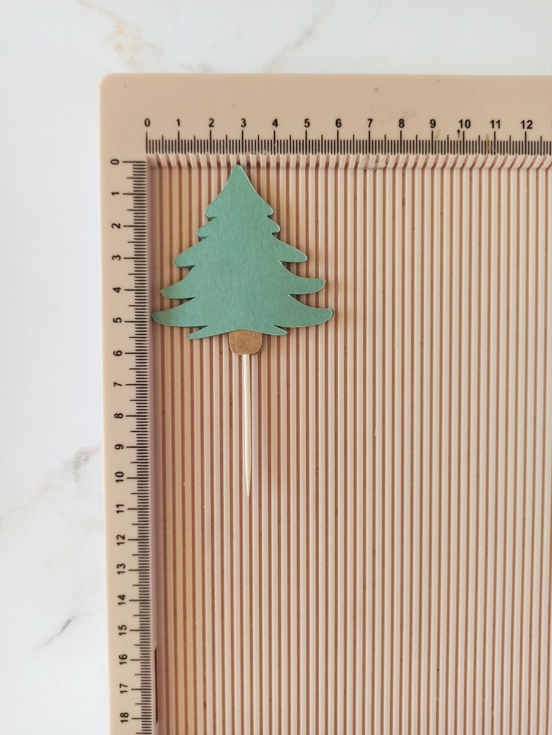 Christmas Tree Cupcake Toppers, Green Tree Cupcake Toppers, Birthday ...