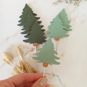 Christmas Tree Cupcake Toppers, Green Tree Cupcake Toppers, Birthday ...