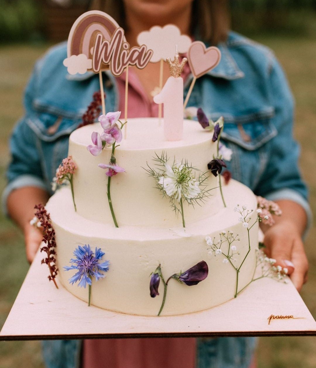 Boho Cake Topper Set: Vibrant Rainbow Decorations for a Memorable First ...