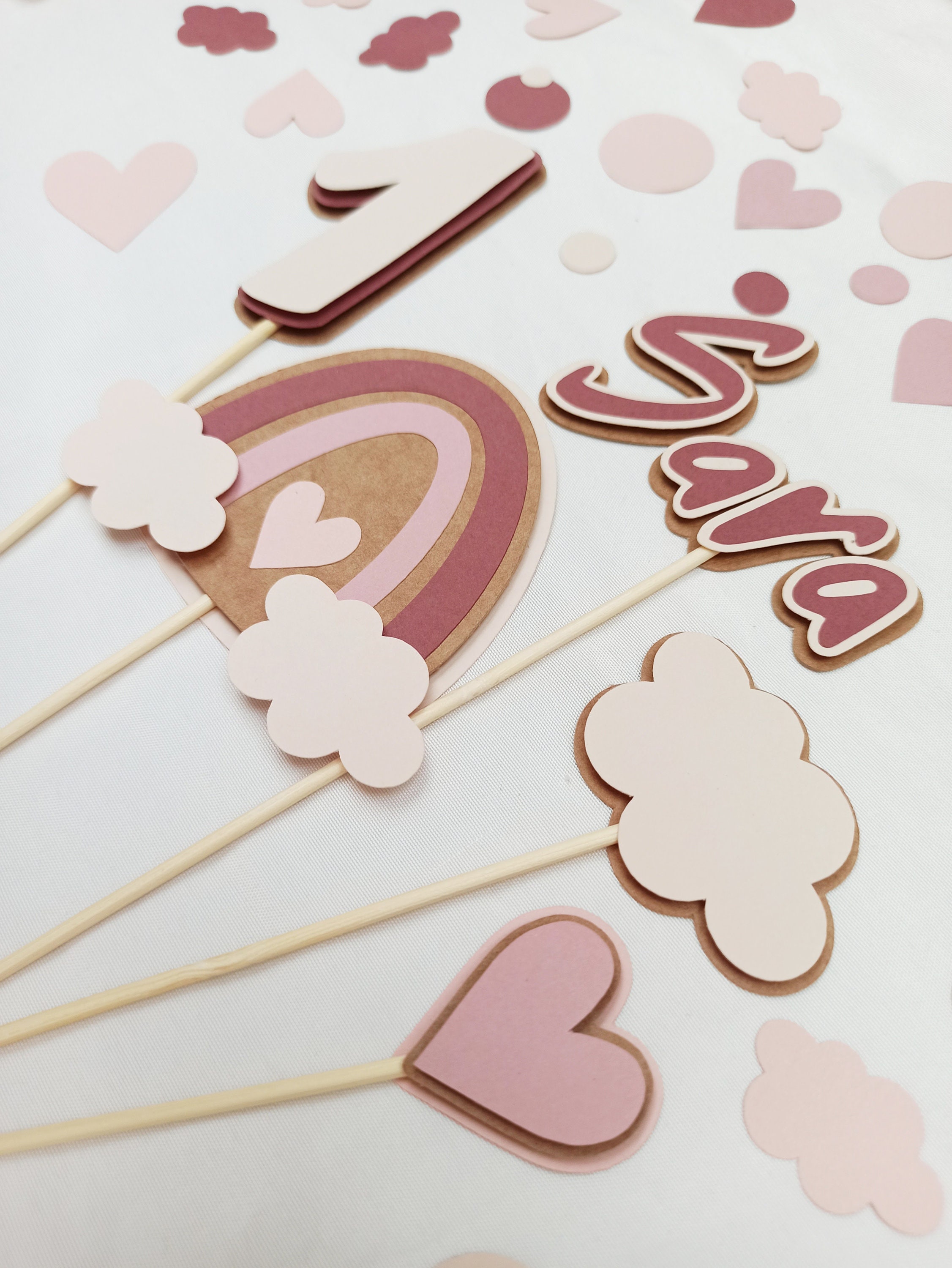 Boho Rainbow Toppers First Birthday Cake Topper With Name - Etsy