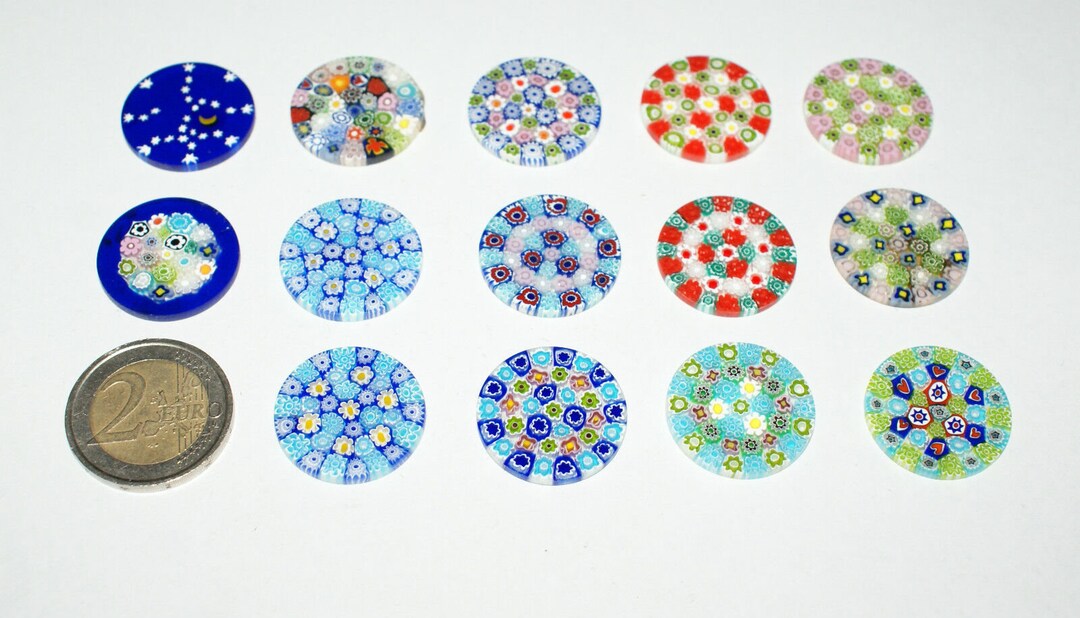 Murrine Millefiori Murano Glass Mosaico Colorata Tonda 23 mm. "Antica ...
