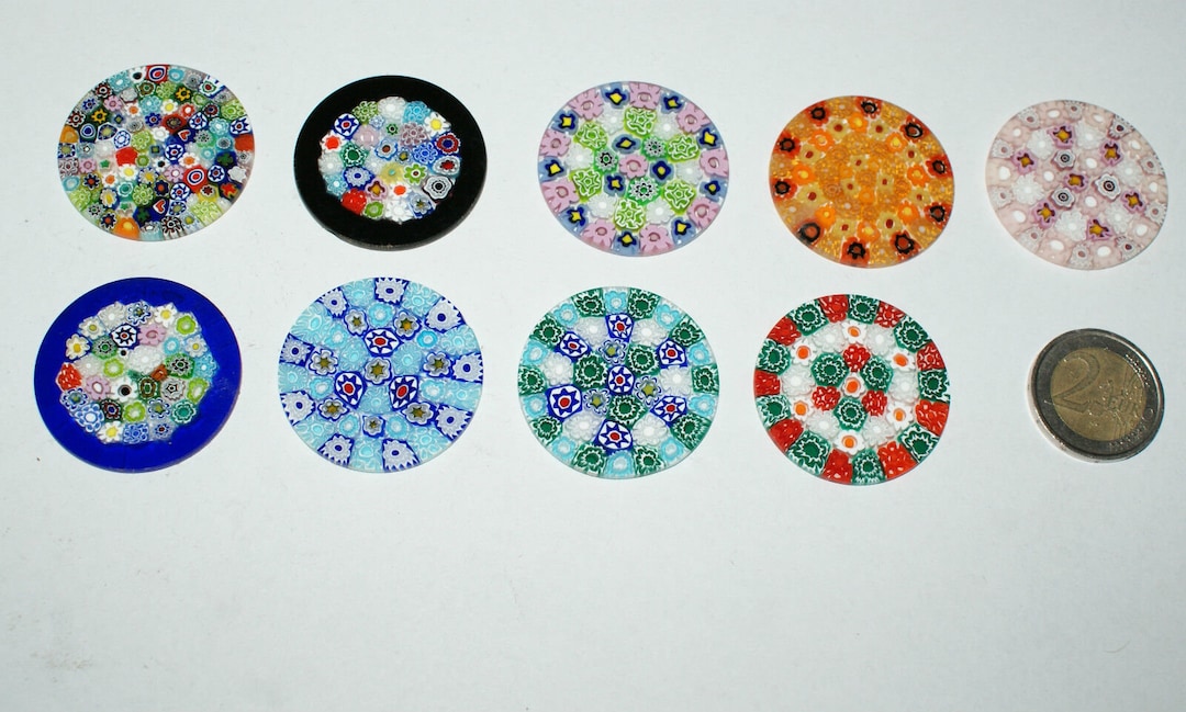 Murrine Millefiori Veneziana Colored Mosaic Round 36 Mm. ancient ...