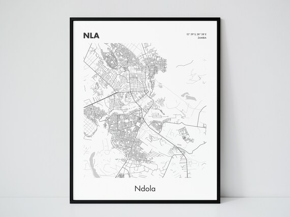 Ndola Map Ndola Printable Poster Ndola City Print Ndola - Etsy