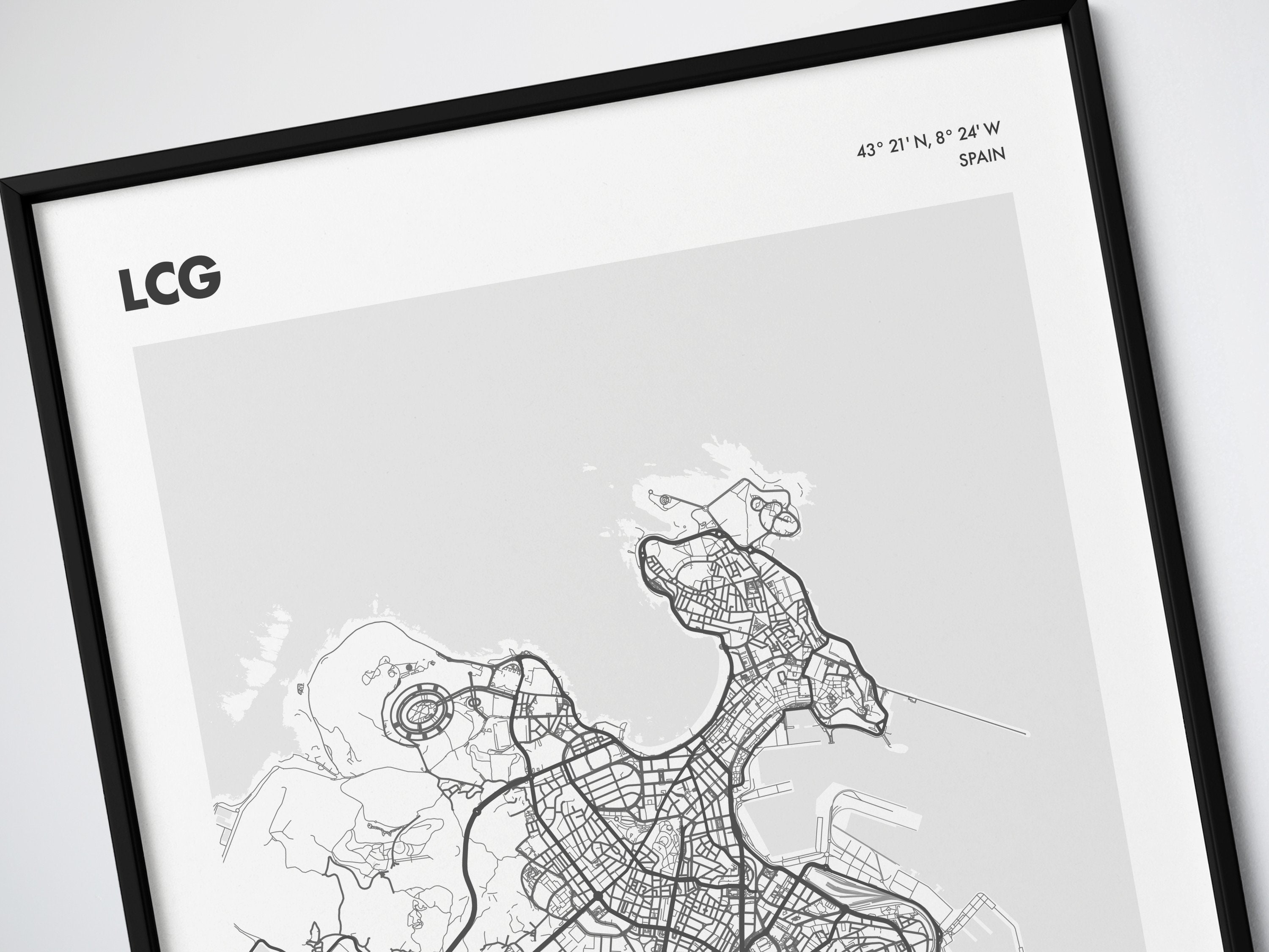 A Coruña Map Poster Printable City Map of A Coruña Spain - Etsy Hong Kong