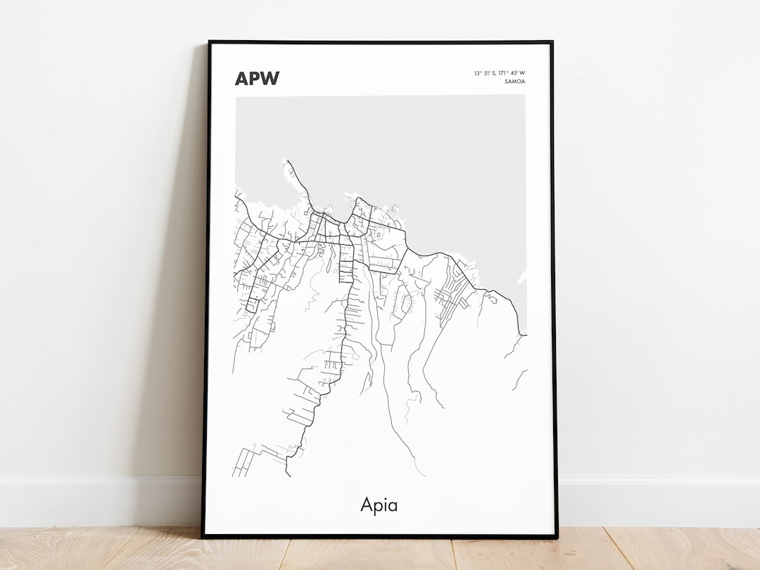 Apia Map Poster Printable City Map of Apia Samoa Home - Etsy