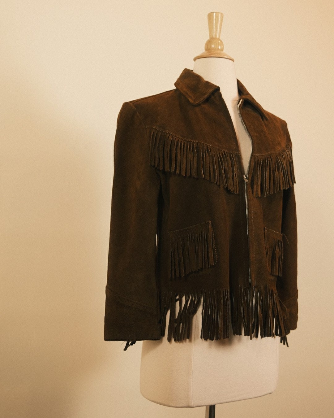 Women's Fringe Leather Jacket, Brown Suede Leather Jacket, Ladies ...