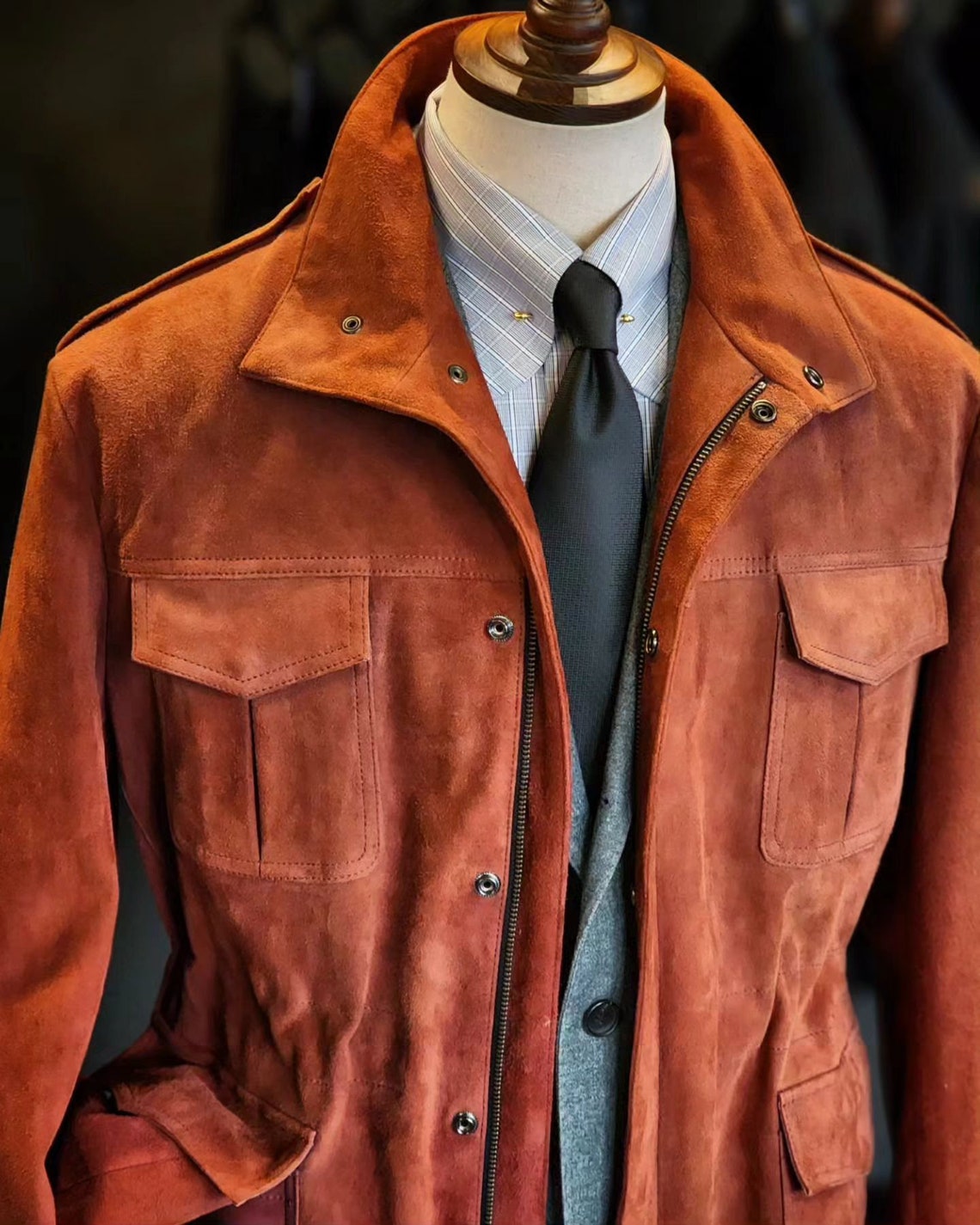 Men's Suede Trucker Jacket: Western Cowboy Style - Etsy