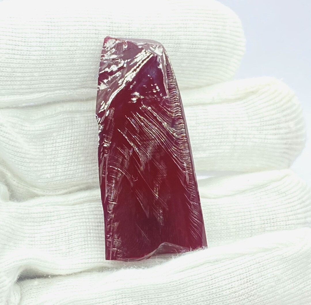 Lab-created Bloody Red Ruby Rough CERTIFIED Imitation Gemstone Huge ...
