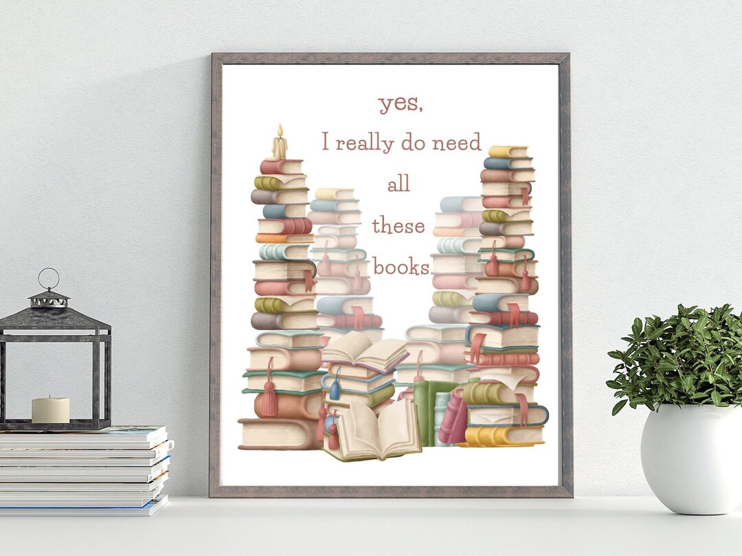 Library Decor Reader Printable Wall Art Book Lover Art - Etsy