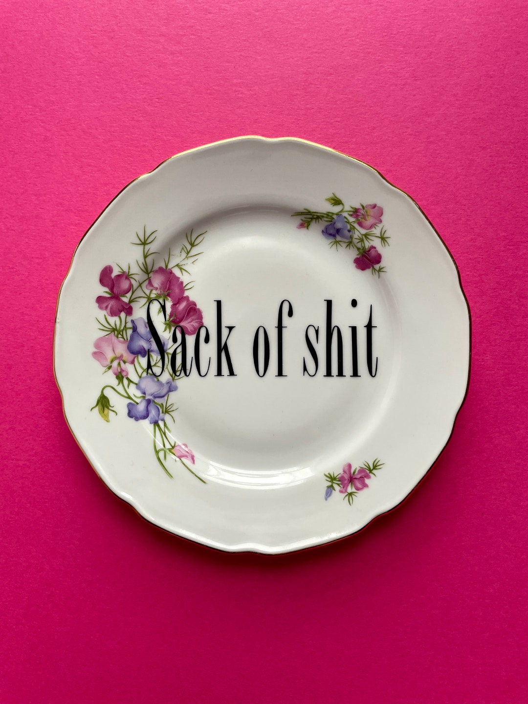 Sack of Shit Decorative Plate, Funny China, Profanity Plate, Offensive ...