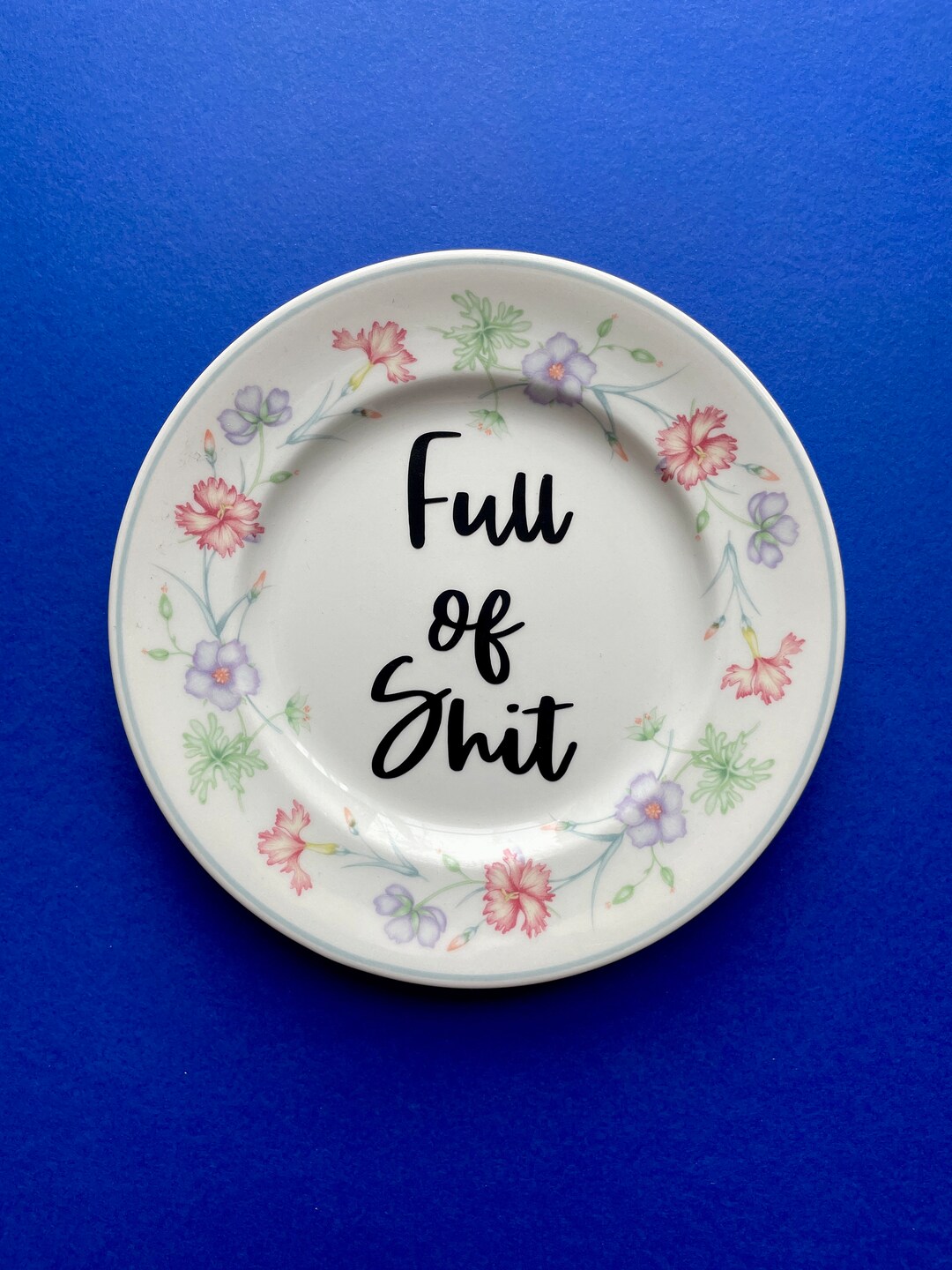 Full of Shit Plate, Vintage China, Inappropriate Gift for Friend, Rude ...