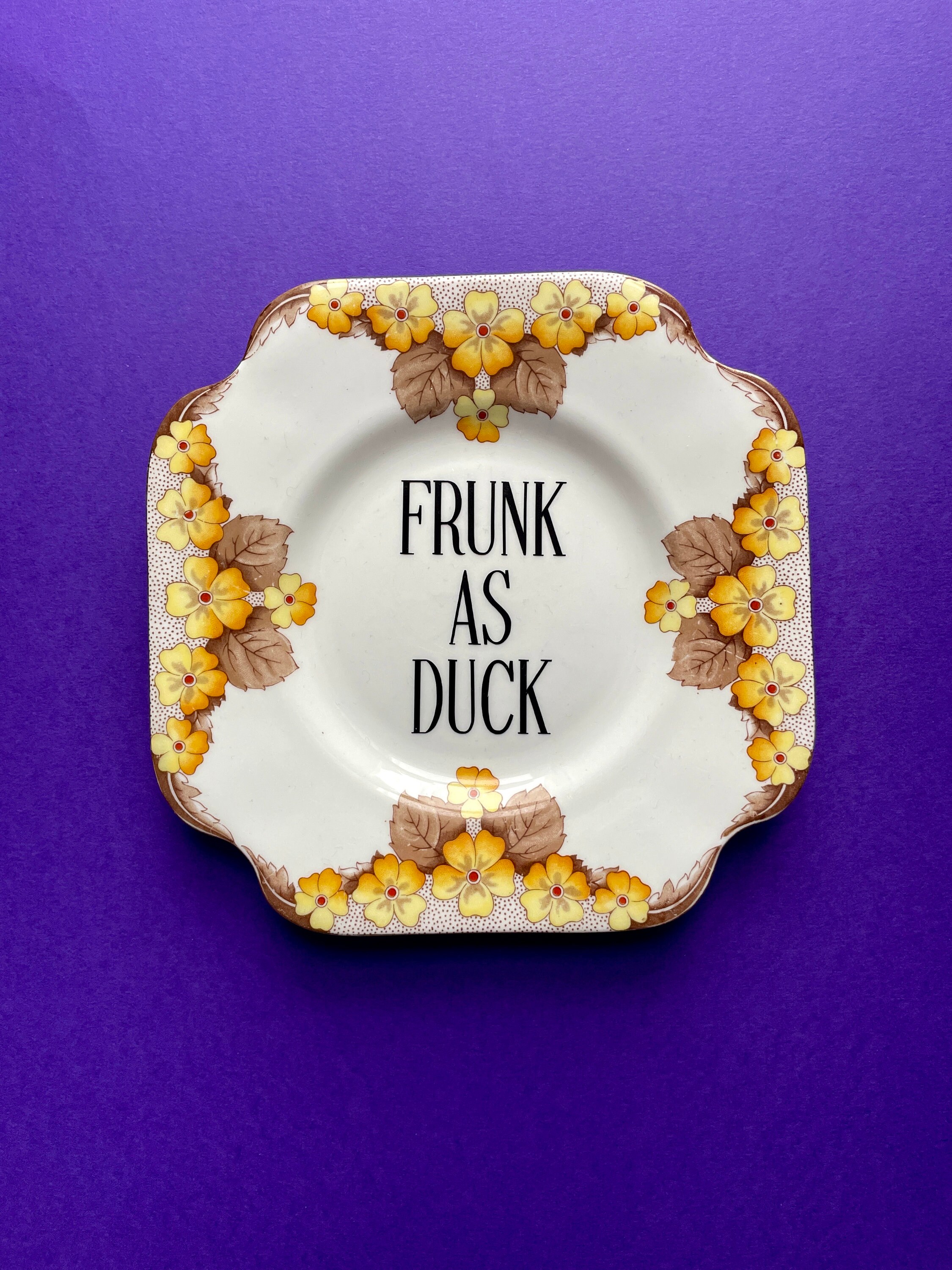Frunk as Duck Plate, Vintage China, Inappropriate Gift for Friend, Rude ...
