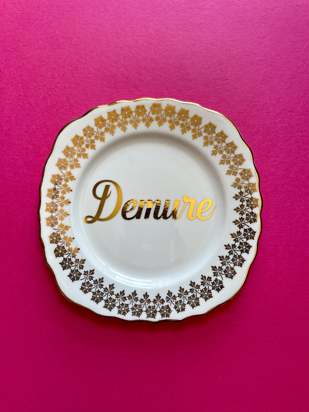 Demure Plate, Decorative Quote Plate, Funny China, Cheeky Gift for ...