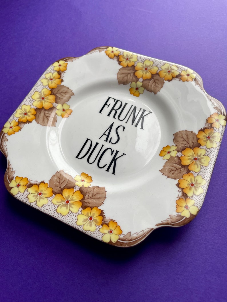 Frunk as Duck Plate, Vintage China, Inappropriate Gift for Friend, Rude ...