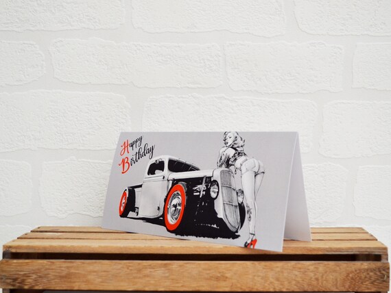 Hot Rod/pin up Card Cards Hot Rod Card Pin up Card Car - Etsy
