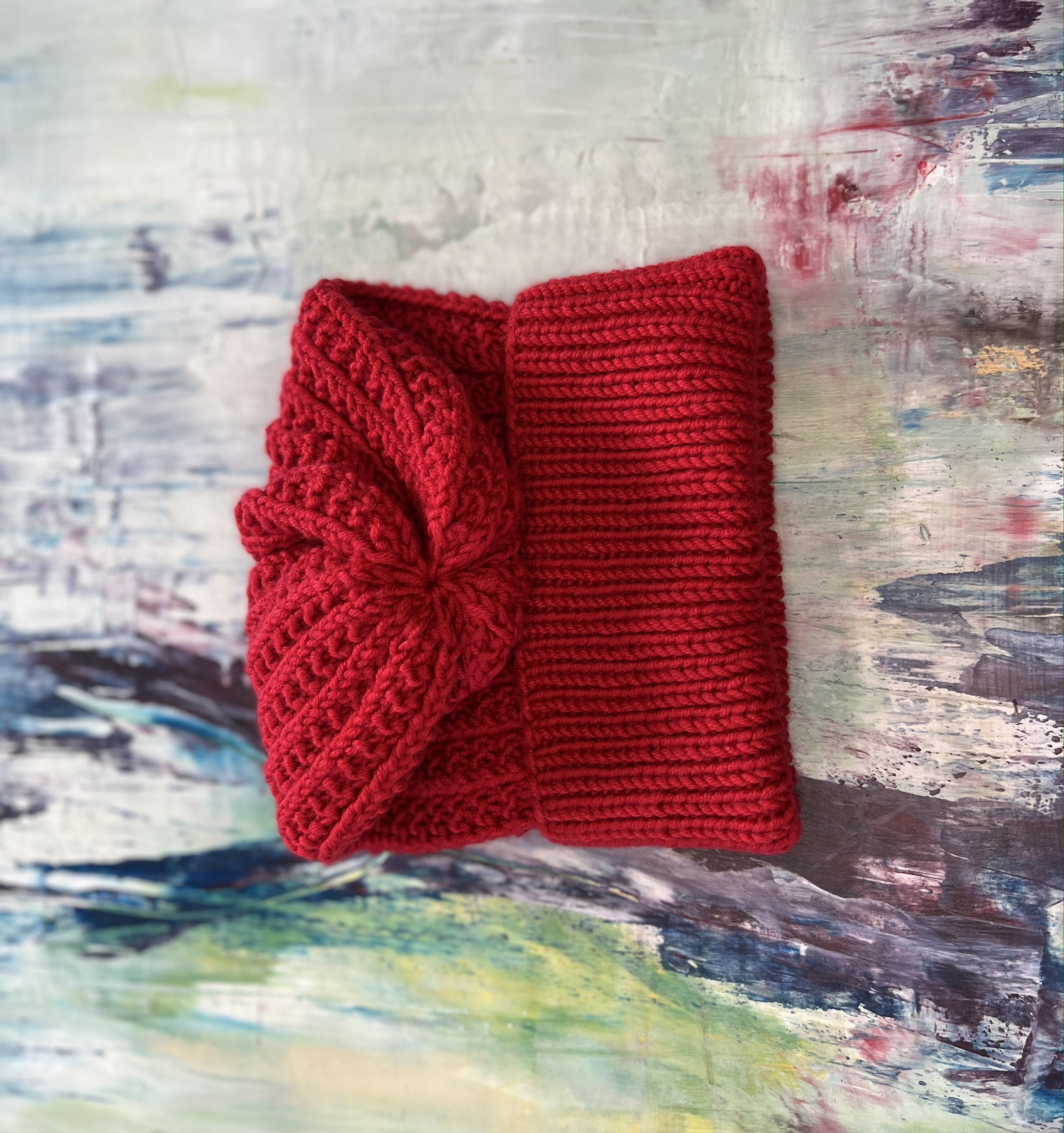 Red Beanie Hat, Hand Knitted - Etsy