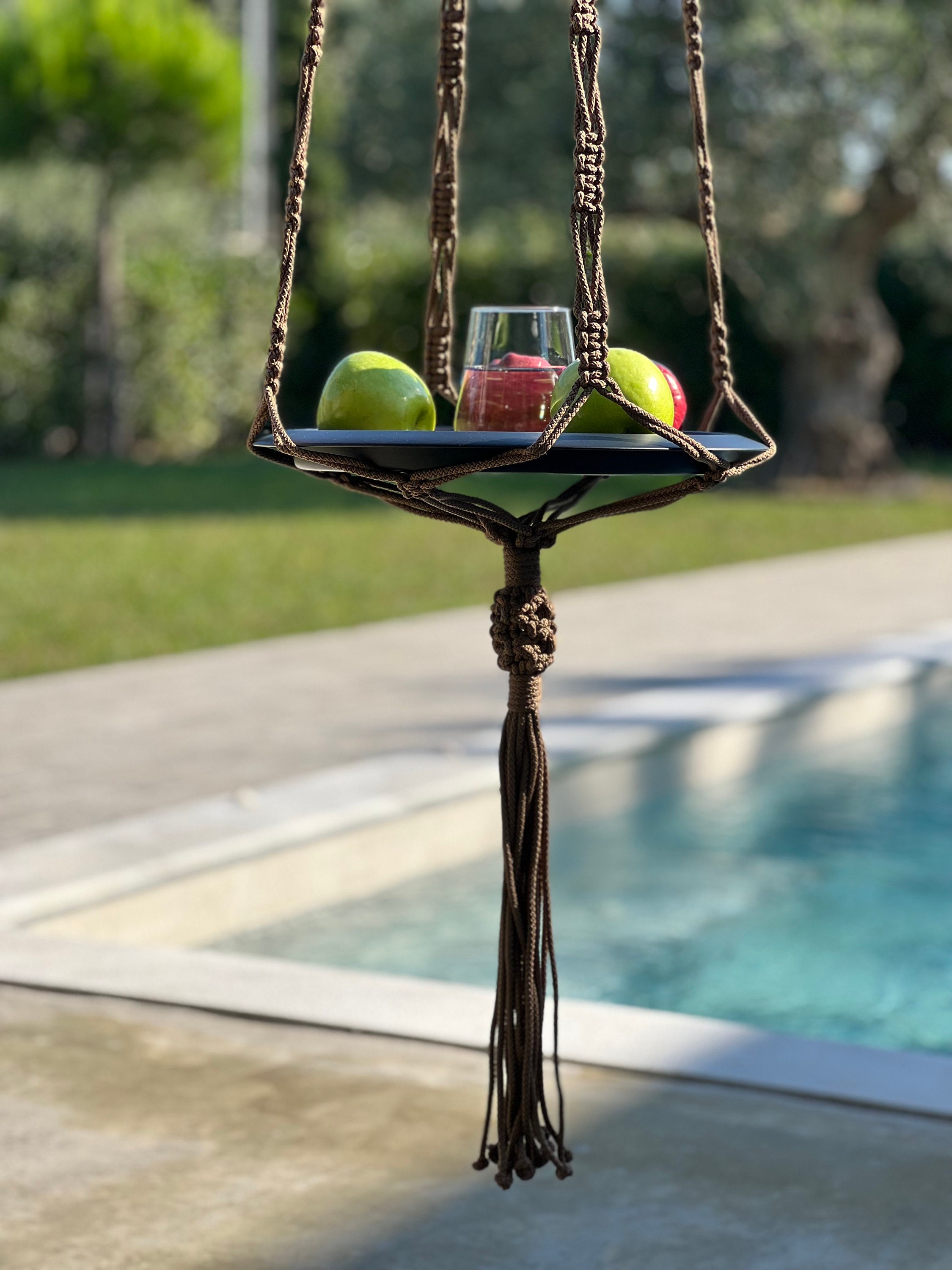 A Pair of Handmade Hanging Lounge Chairs and a Table - Etsy