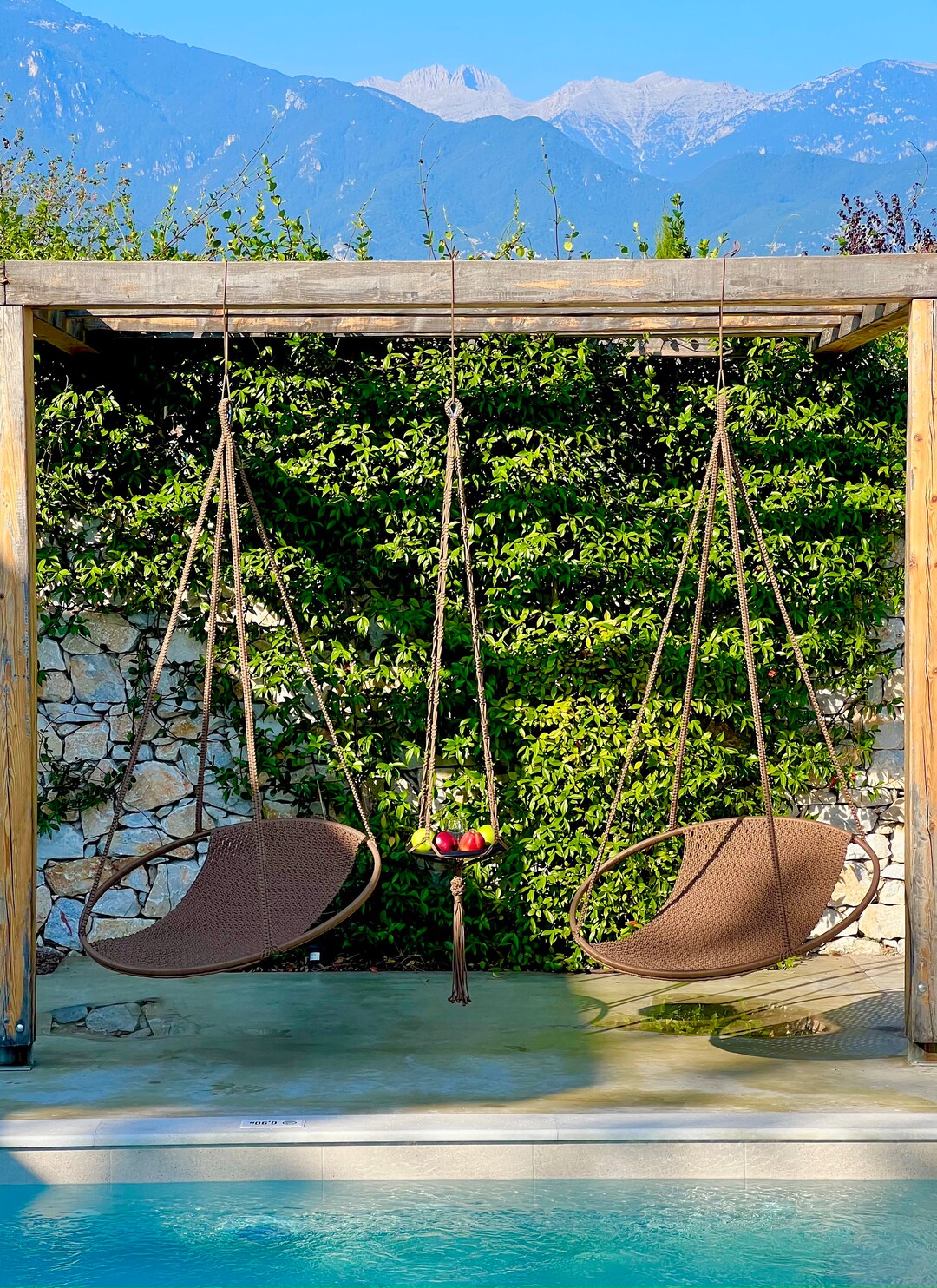 A Pair of Handmade Hanging Lounge Chairs and a Table - Etsy