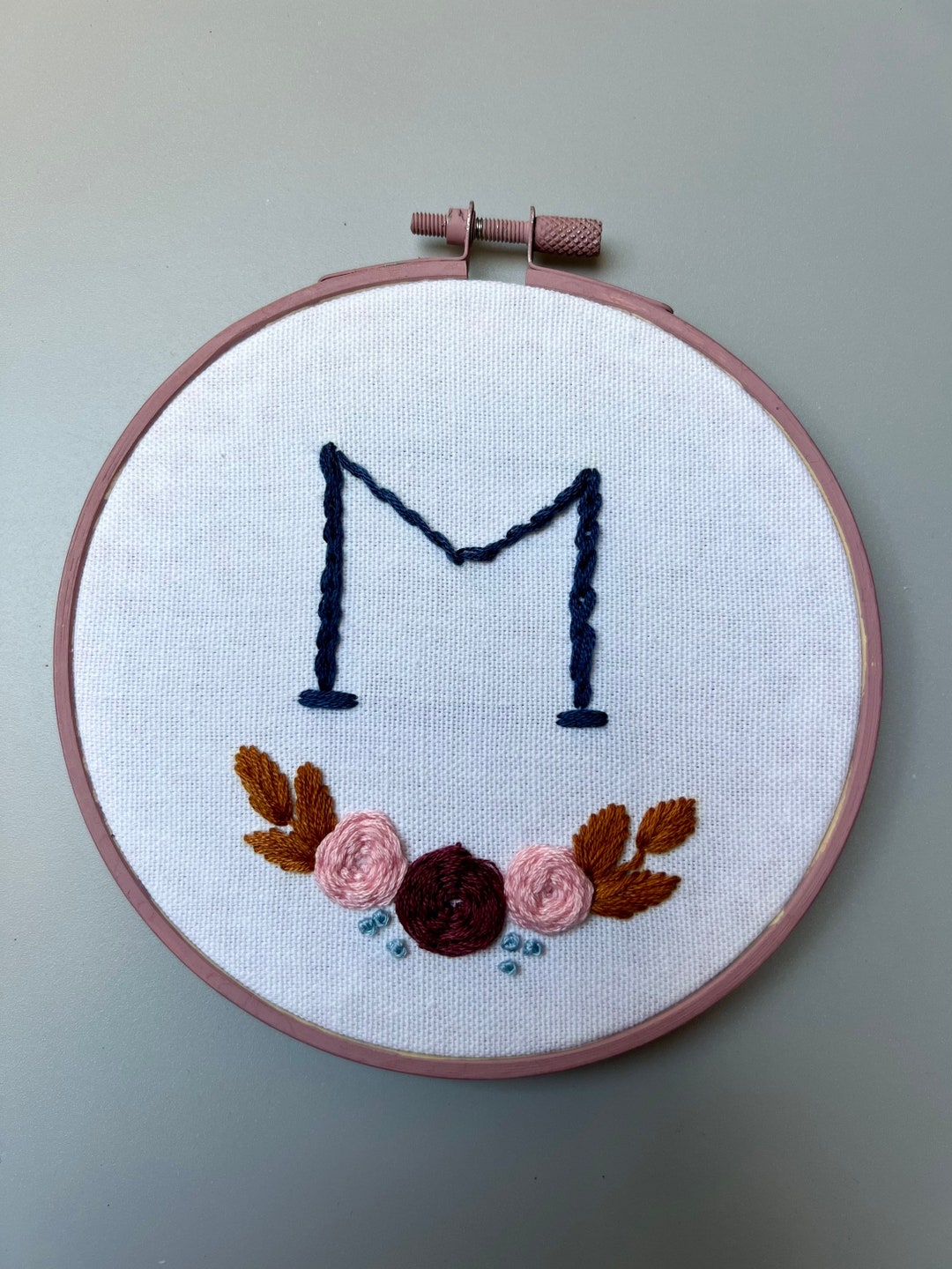 Embroidery With the Letter M, Embroidery With Initials, Embroidery With ...
