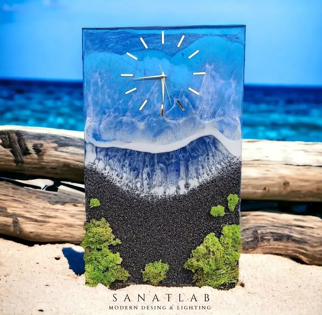 Epoxy Wave Wall Clock, Epoxy Watch, Epoxy Wall Clock, Resin Wave ...