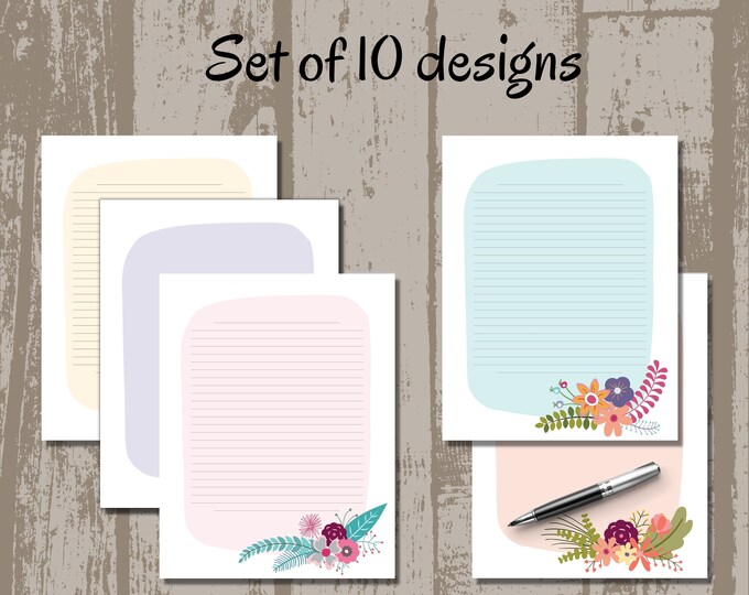 Editable Note Paper, PDF, Pretty Printable Notes. Stationary. Writing ...