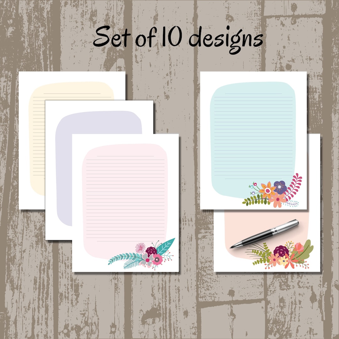 Printable Stationery, Boho Note Paper, Writing Paper, Lined Paper ...
