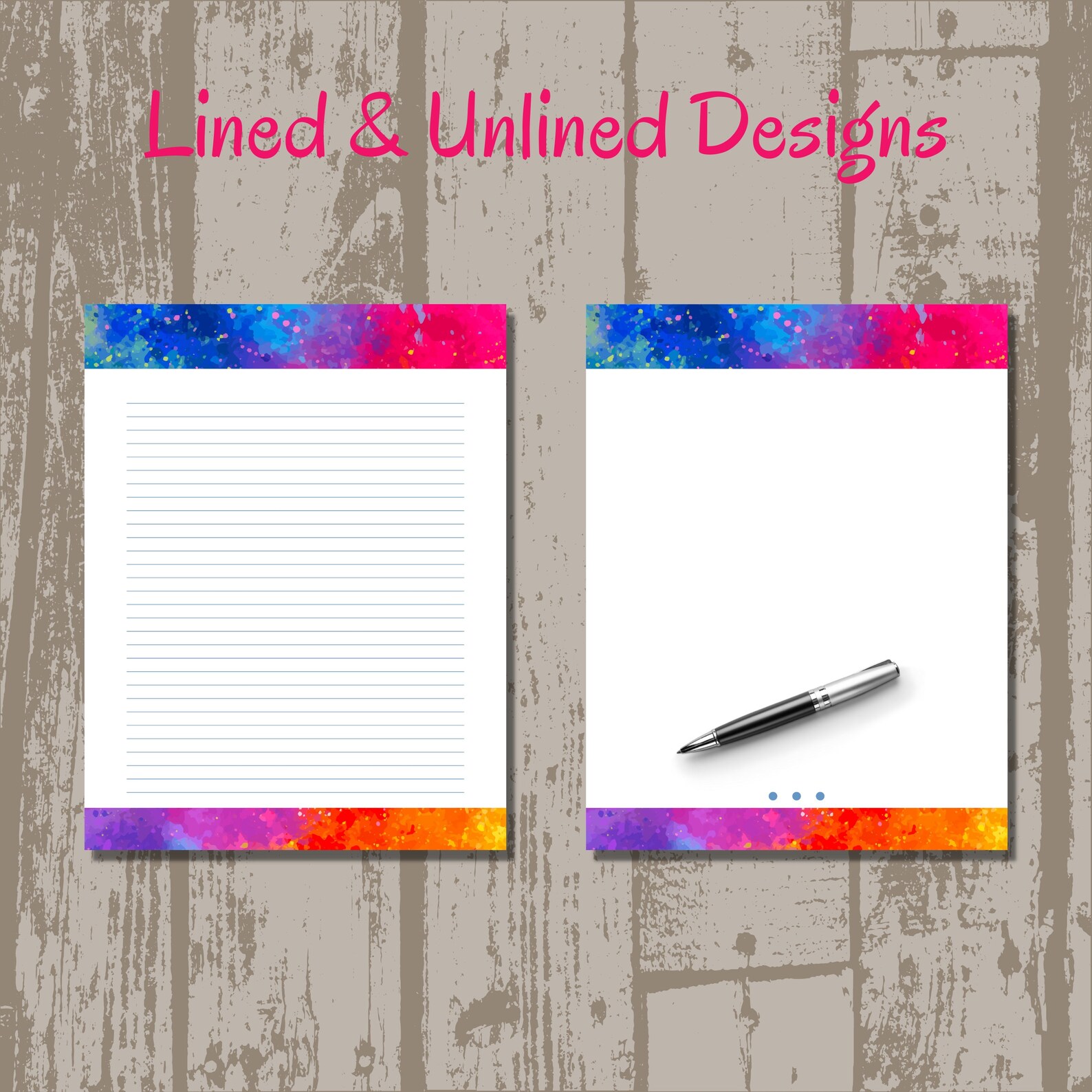 Printable Stationery/printable Floral Writing Paper/lined - Etsy