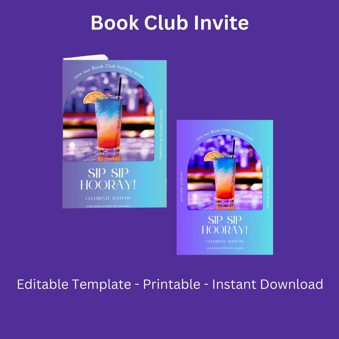 Printable Book Club Party Invitation Bookish Invitation Book Etsy printable-book-club-party-invitation-bookish-invitation-book-etsy