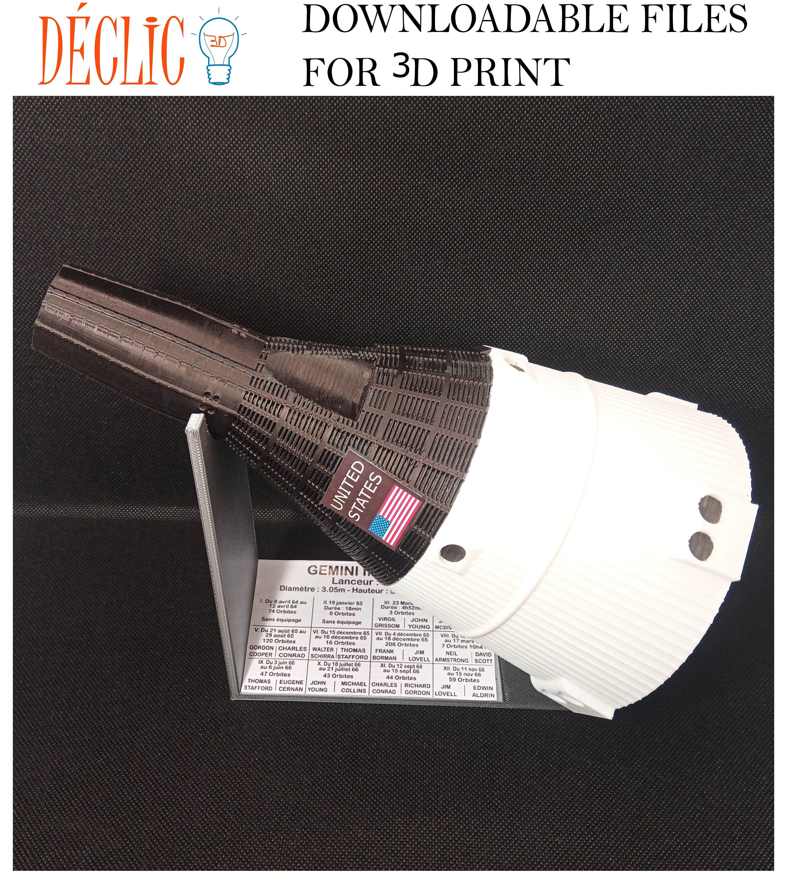 STL File for 3D Printing - Gemini Capsule 1/25th Scale - Etsy