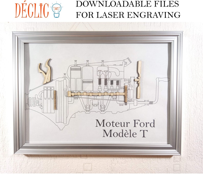 SVG File for Laser Engraving - Blueprint Art Motor Ford T - Etsy Australia