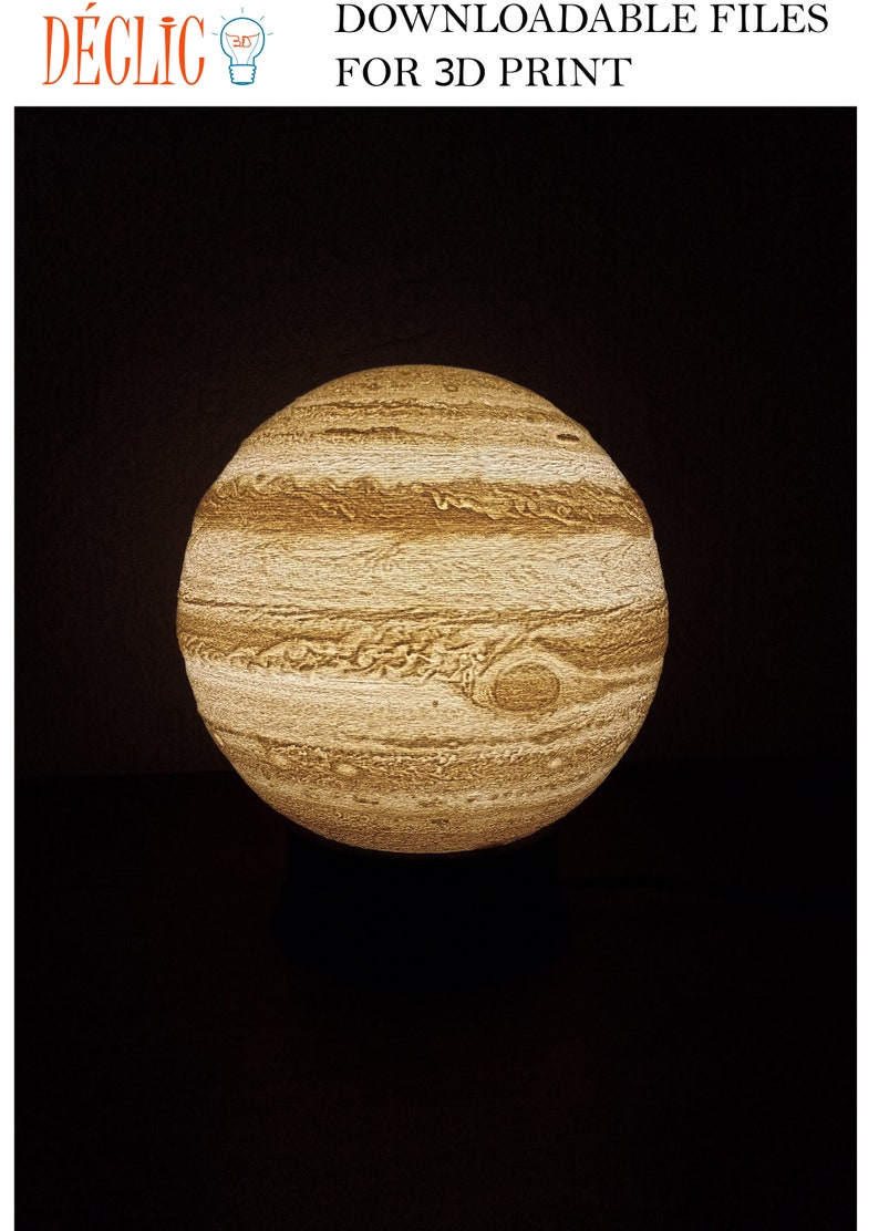 STL File for 3D Printing Jupiter Lamp 16 Cm - Etsy