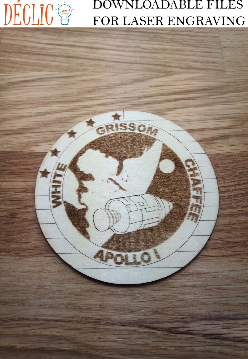 SVG File for Laser Engraving - Apollo 1 Crest - Etsy Australia