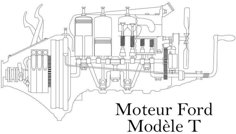SVG File for Laser Engraving Blueprint Art Motor Ford T - Etsy Australia